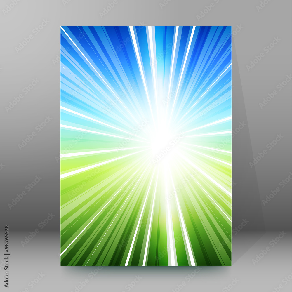 blue green rays background brochure cover page Stock Vector | Adobe Stock