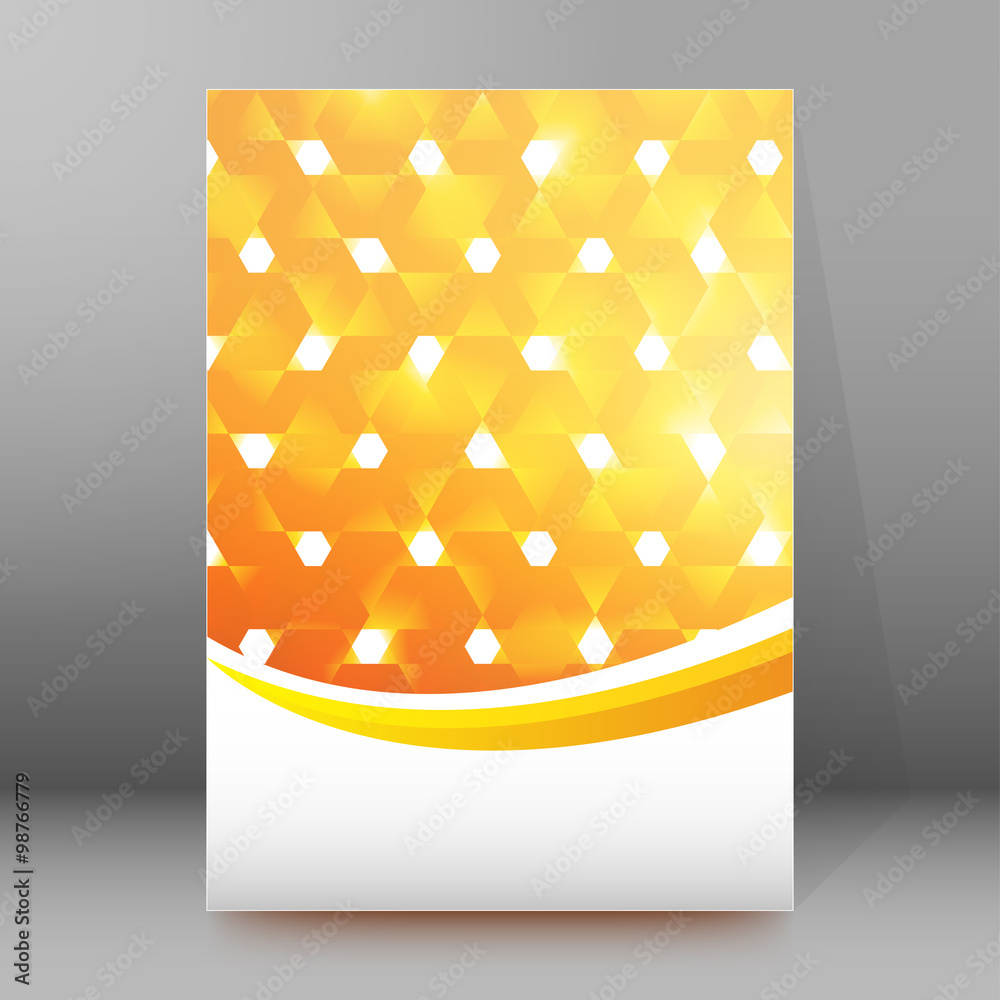 Yellow shapes light cover page brochure background Stock Vector | Adobe ...