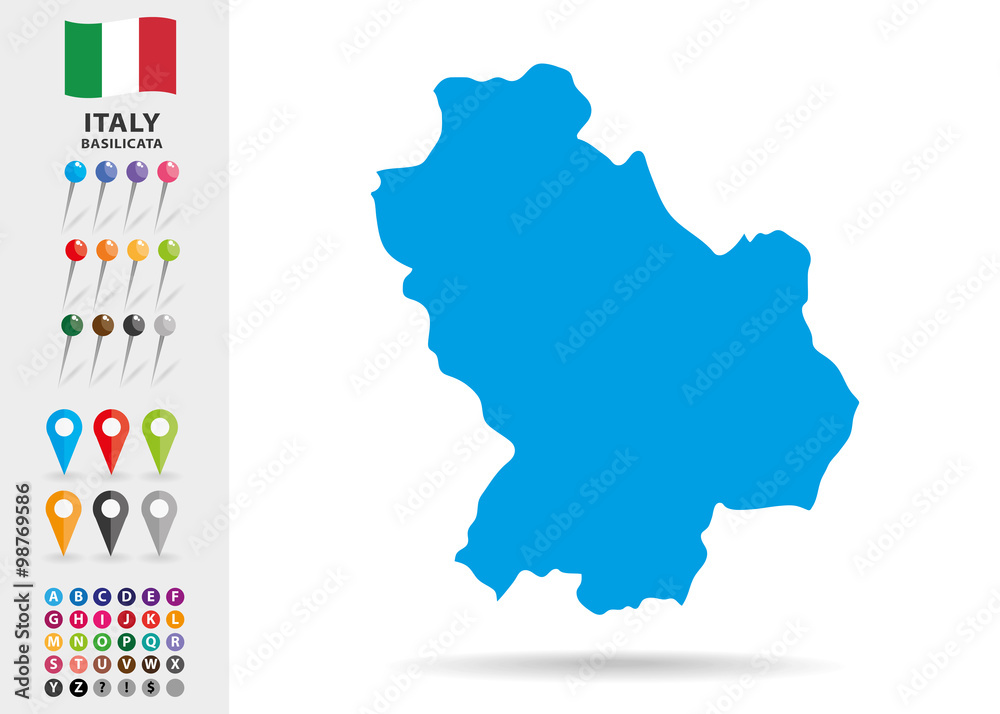 Map of Basilicata in Italy Stock Vector | Adobe Stock