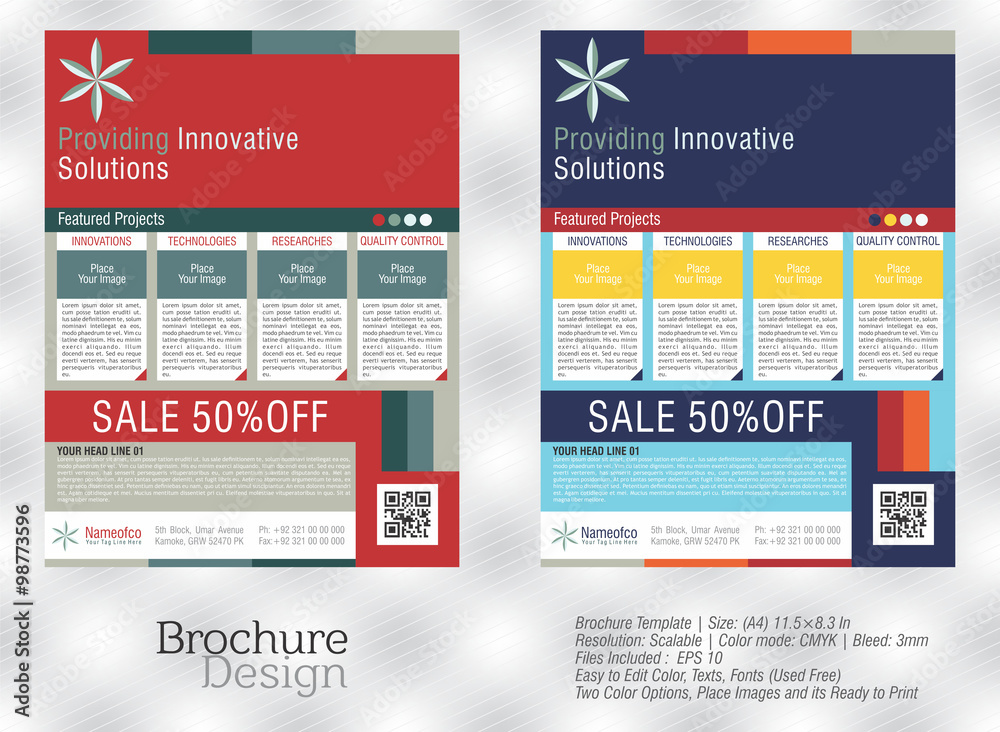 Flyers for business in a creative two different colors Stock Vector ...