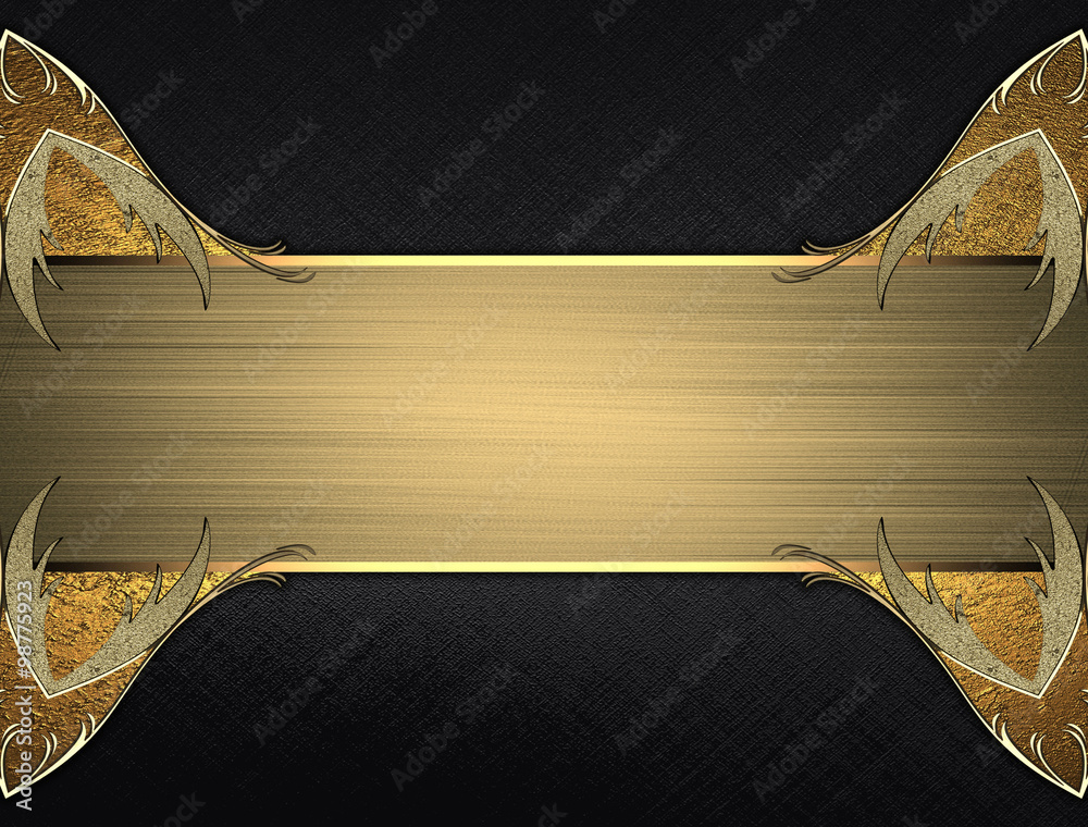 Black texture with gold nameplate and pattern. Element for design ...