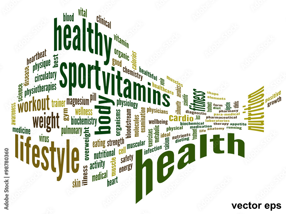 Vector conceptual health word cloud Stock Vector | Adobe Stock