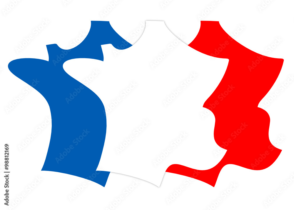 Vecteur Stock bleu blanc rouge carte de france drapeau français | Adobe ...
