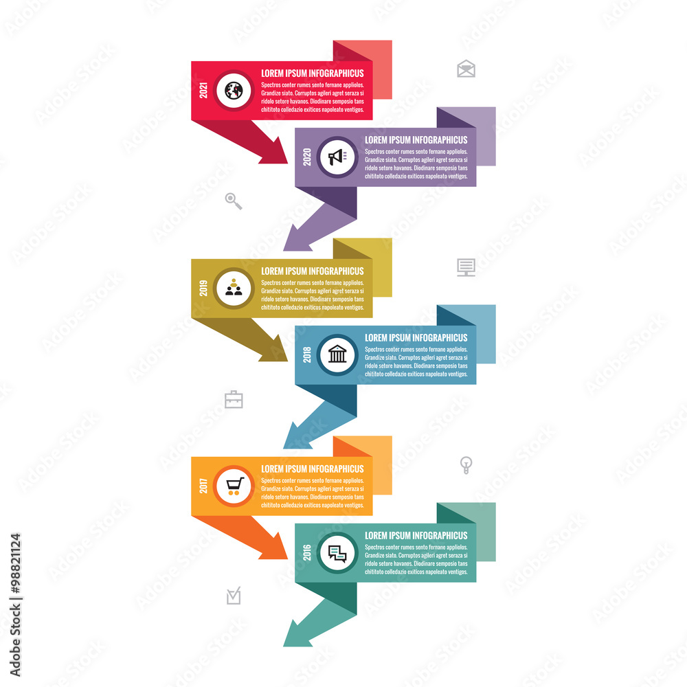 Infographic business vector concept in flat design style - vertical ...