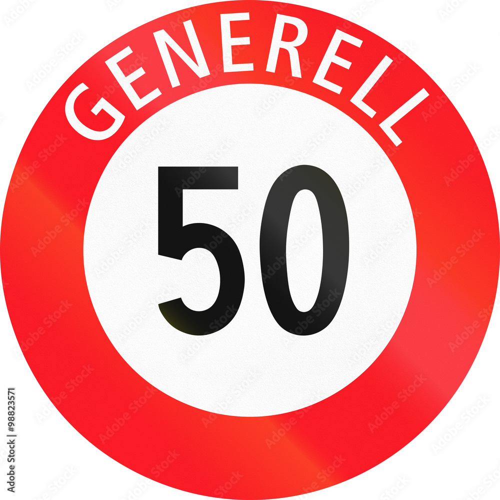 Road sign used in Switzerland - maximum speed limit, the word means ...