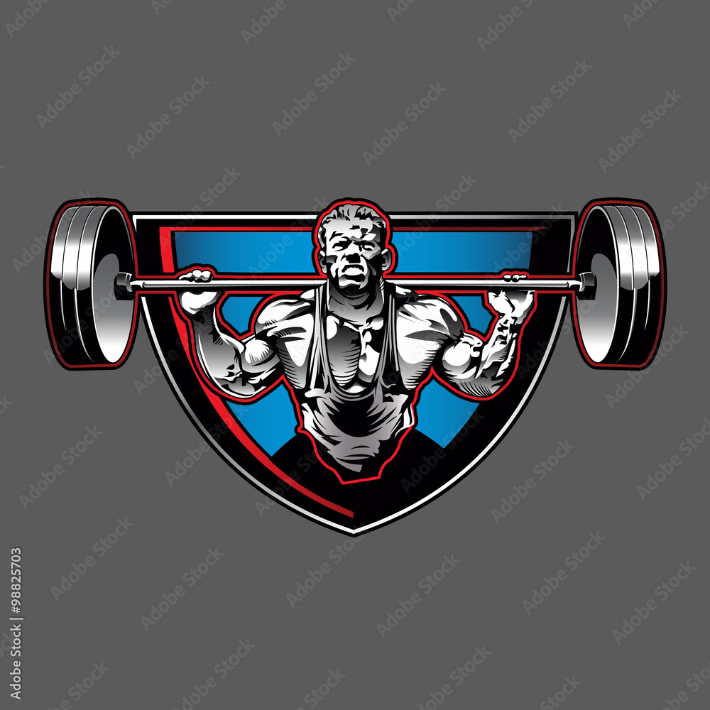 Bodybuilder illustration Stock Vector | Adobe Stock