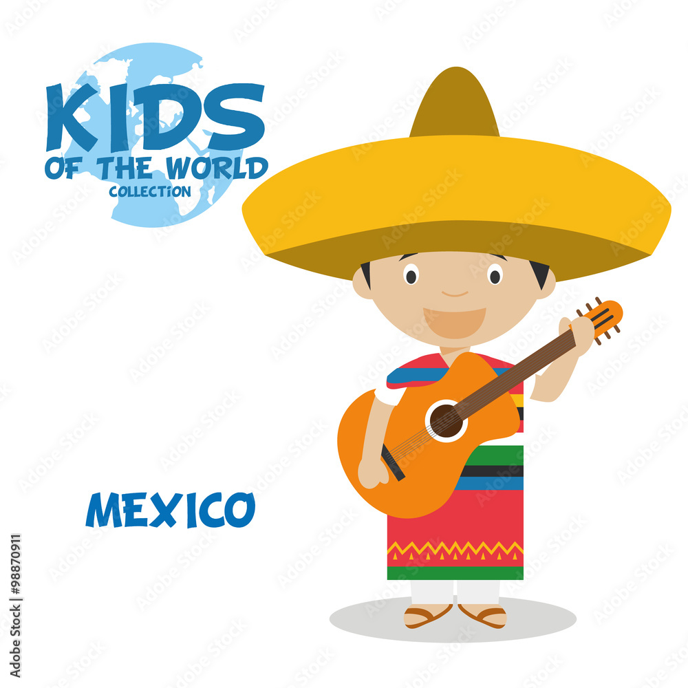 Kids and Nationalities of the World: Mexico Stock Vector | Adobe Stock