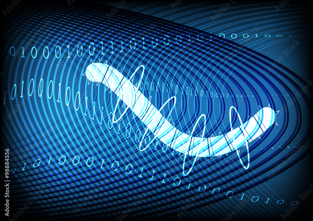 Worm Traffic Technology Blue Background Vector Illustration Stock ...