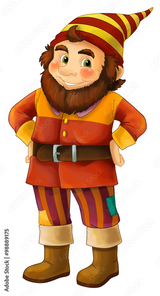 Cartoon dwarf isolated - illustration for the children Stock ...