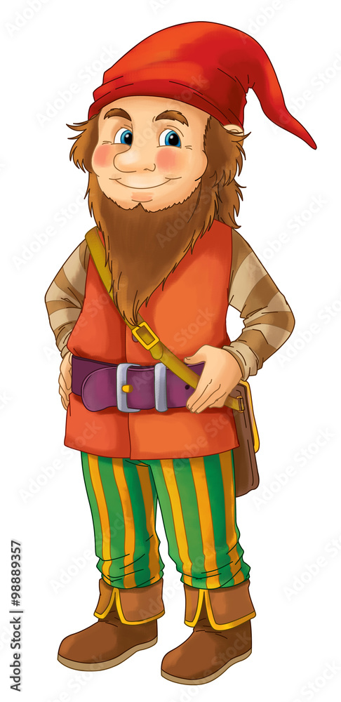 Cartoon dwarf isolated - illustration for the children Stock ...