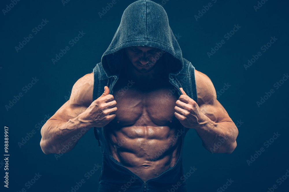 Man with muscular torso. Strong Athletic Men Fitness Model Torso ...