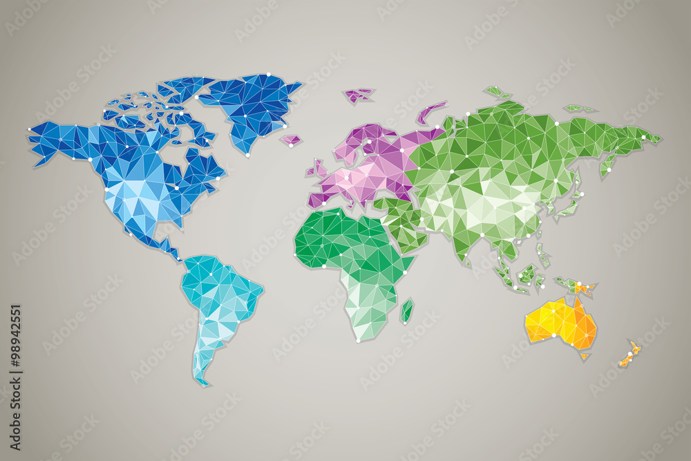 World map Low poly - Modern elements of info graphics The map drawing ...