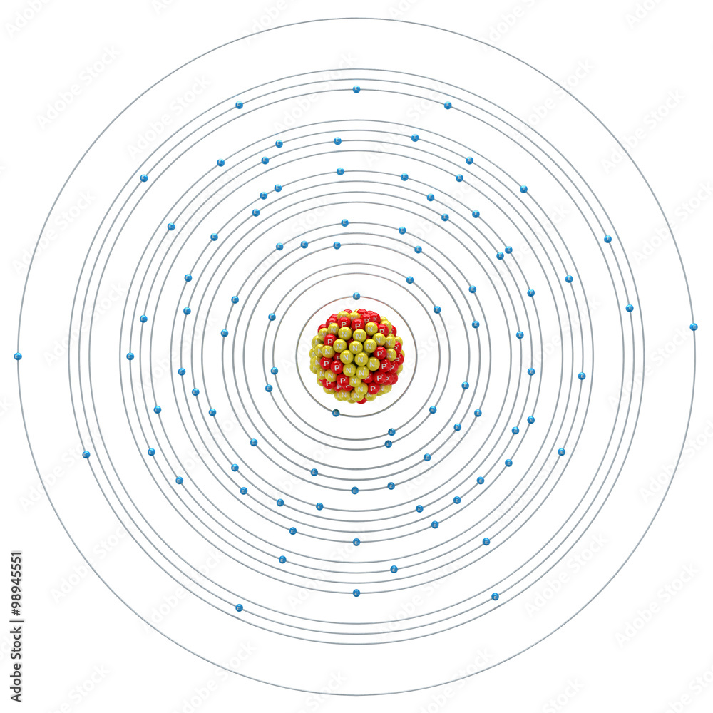 Uranium Atom 3d Model
