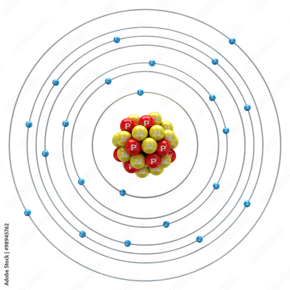 Titanium atom on a white background Stock Illustration | Adobe Stock