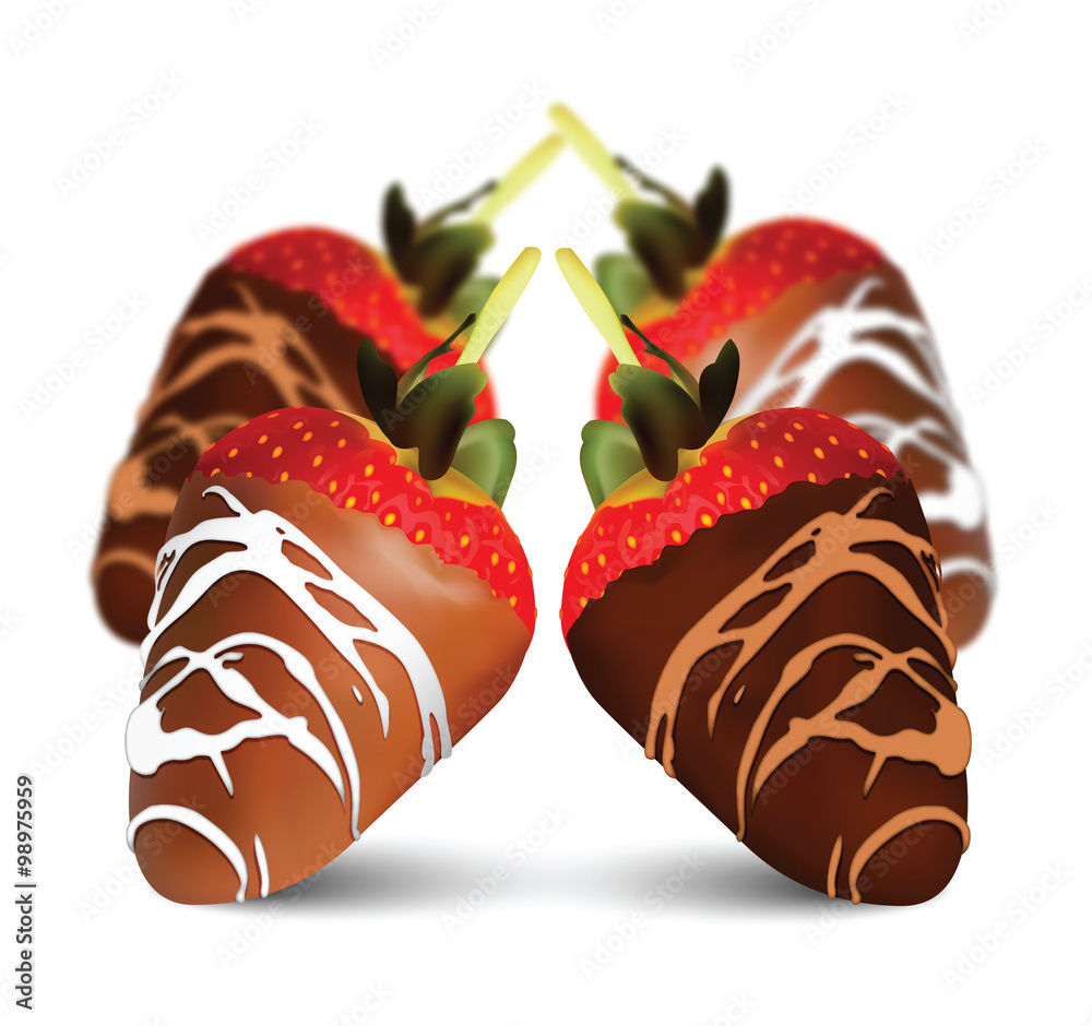 chocolate covered strawberries Stock Vector | Adobe Stock