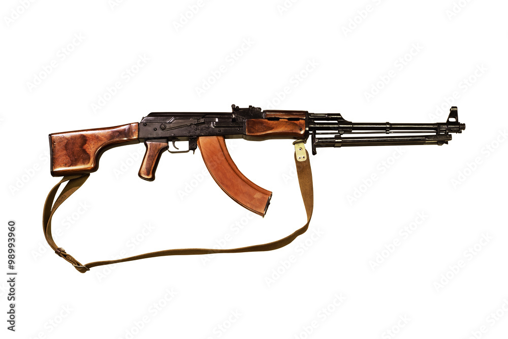 machine gun RPK on a write backgroup Stock Photo | Adobe Stock