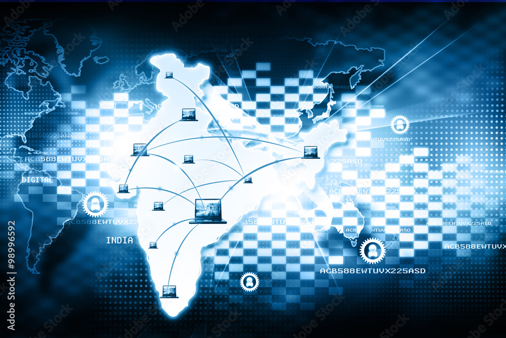 Digital India internet technology Stock Illustration | Adobe Stock