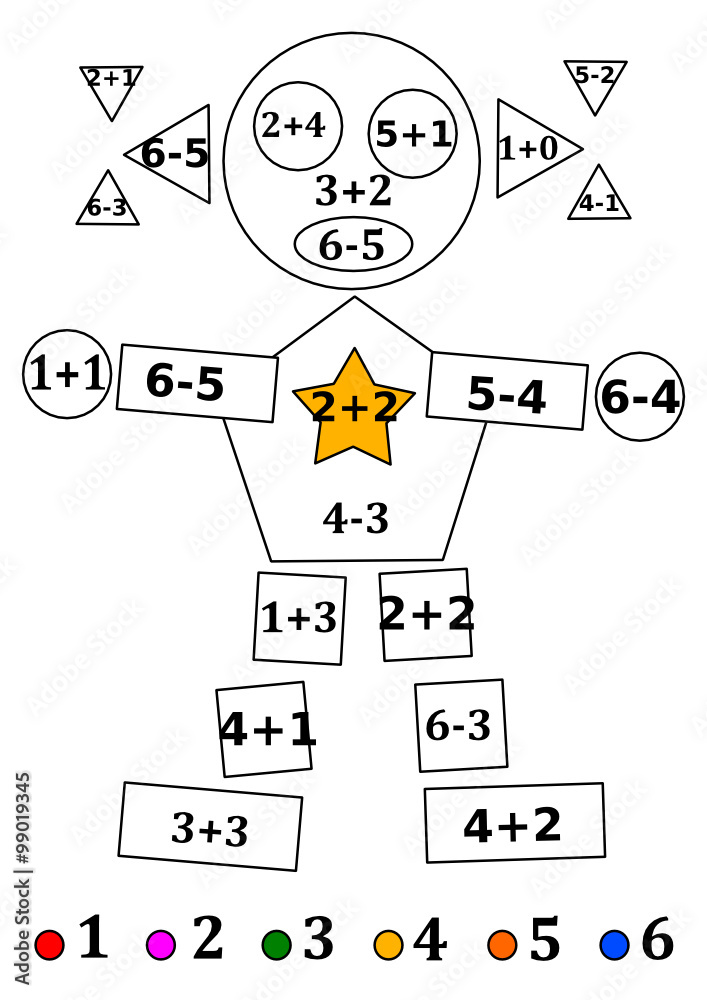 Figure of geometric shapes with numerical examples for little kids ...