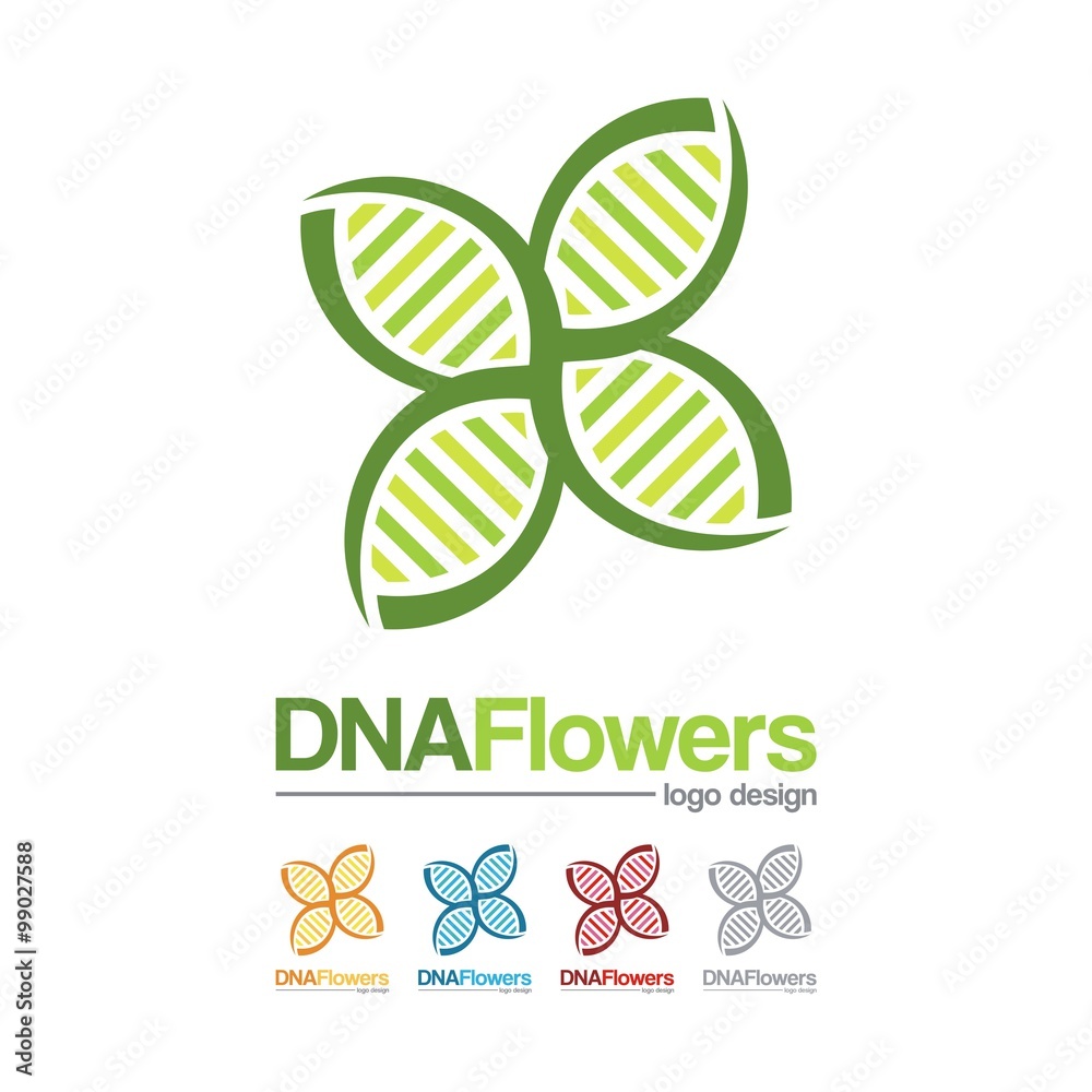 DNA Logo-DNA symbol Shaped Flowers Design Logo Vector Stock Vector ...