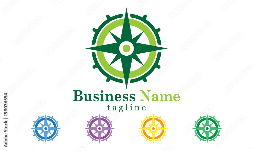 Compass Logo Vector With Five Color Options Stock Vector | Adobe Stock