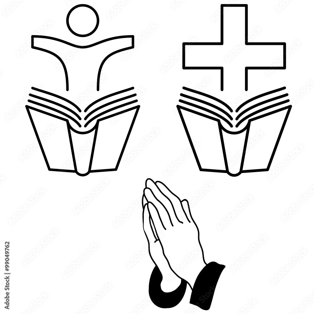 Religion, Glauben - Piktogramme Stock-Vektorgrafik | Adobe Stock