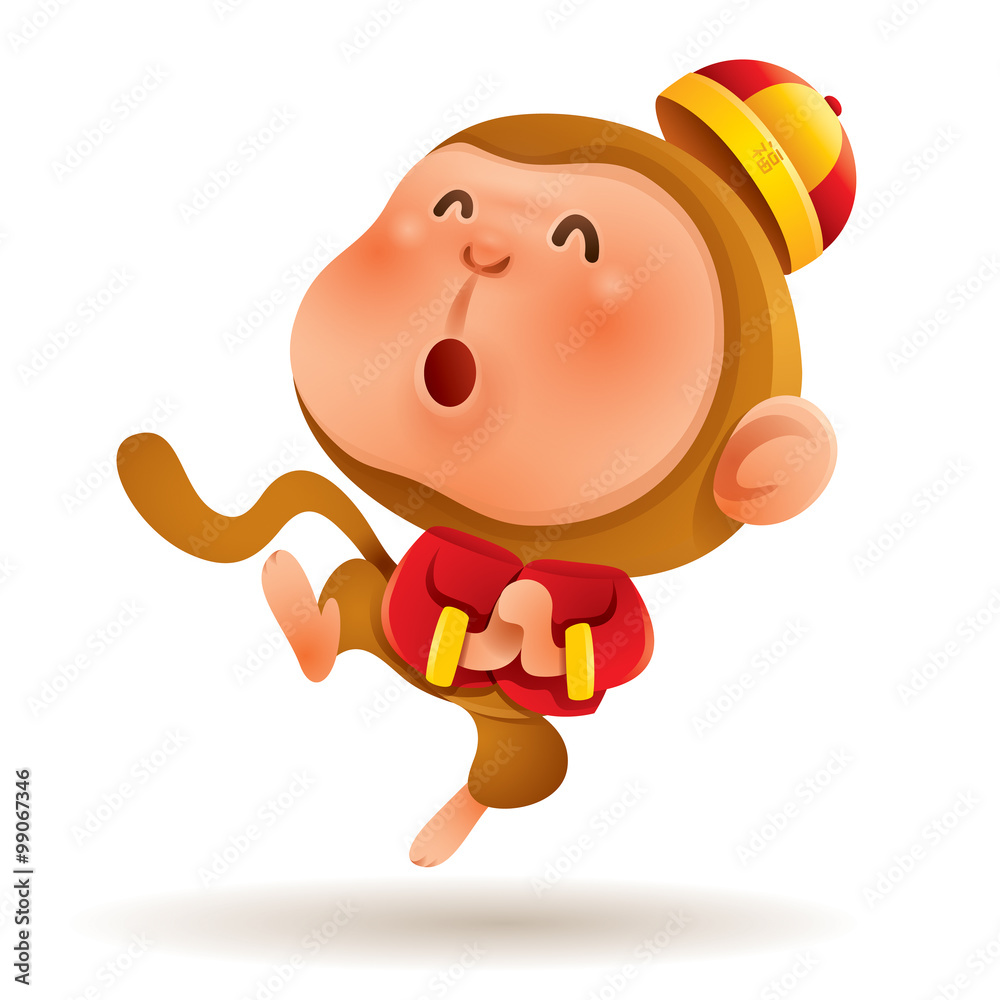 Chinese Zodiac - Monkey. Chinese New Year. Gong xi Gong xi. Stock ...