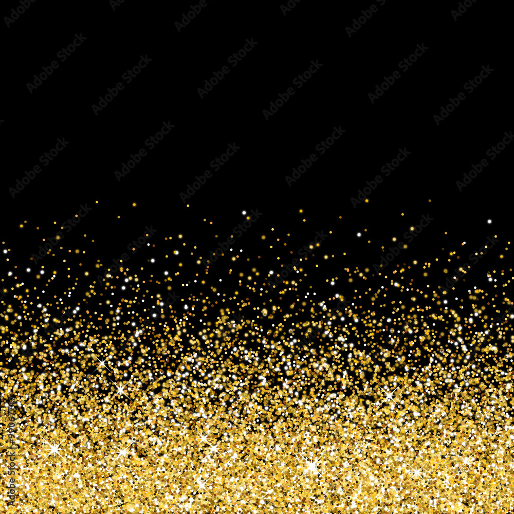 Vector gold glittering abstract particles Stock Vector | Adobe Stock