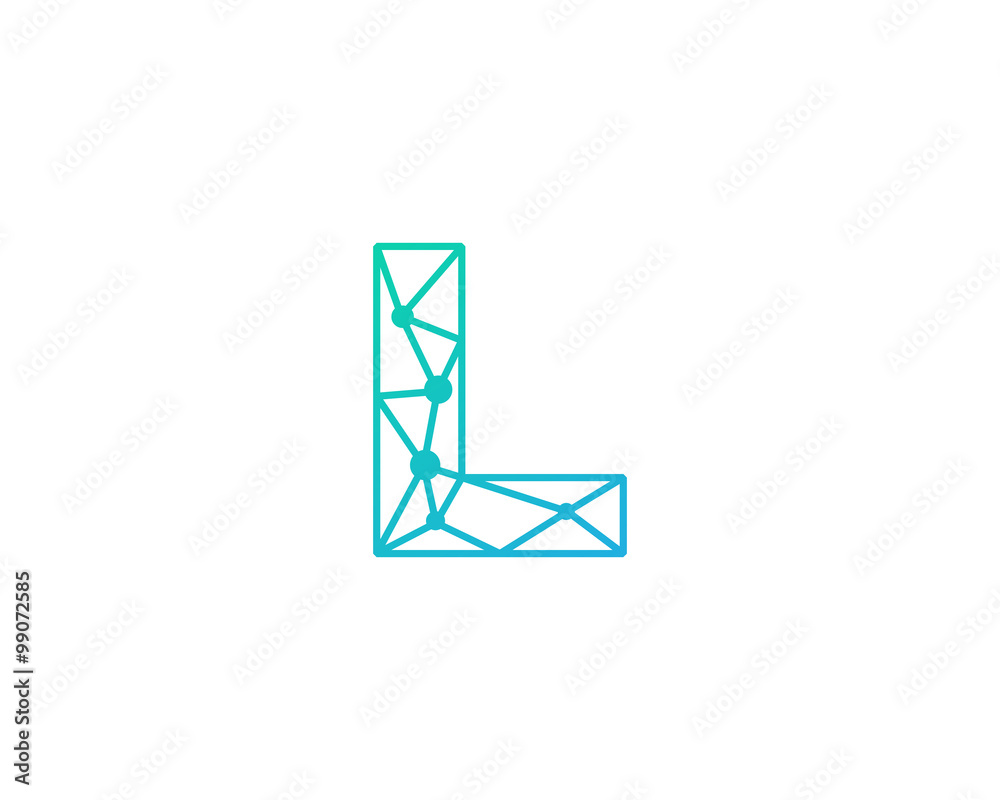 Connect Line Letter L Logo Design Template Element Stock Vector | Adobe ...