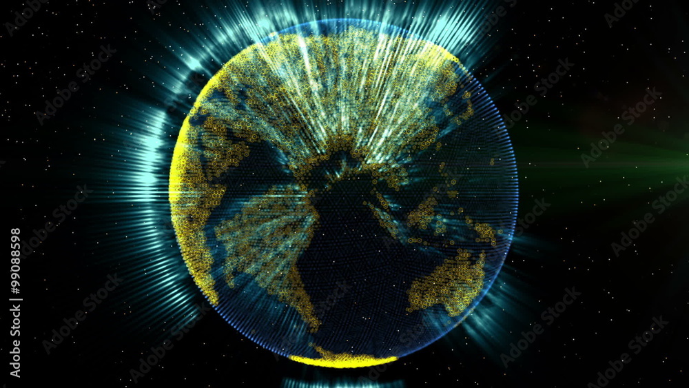Planet earth and connections Stock Video | Adobe Stock