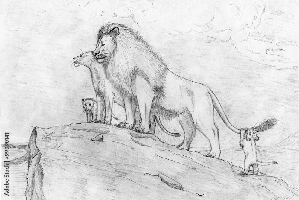 Lion Pride Drawing