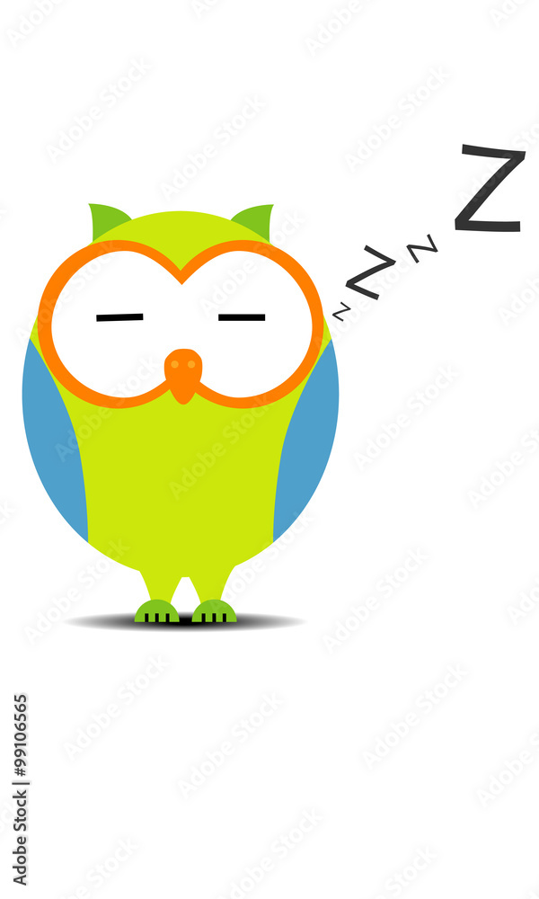 Cartoon sleeping owls. Vector EPS 10. Colours. Stock Vector | Adobe Stock