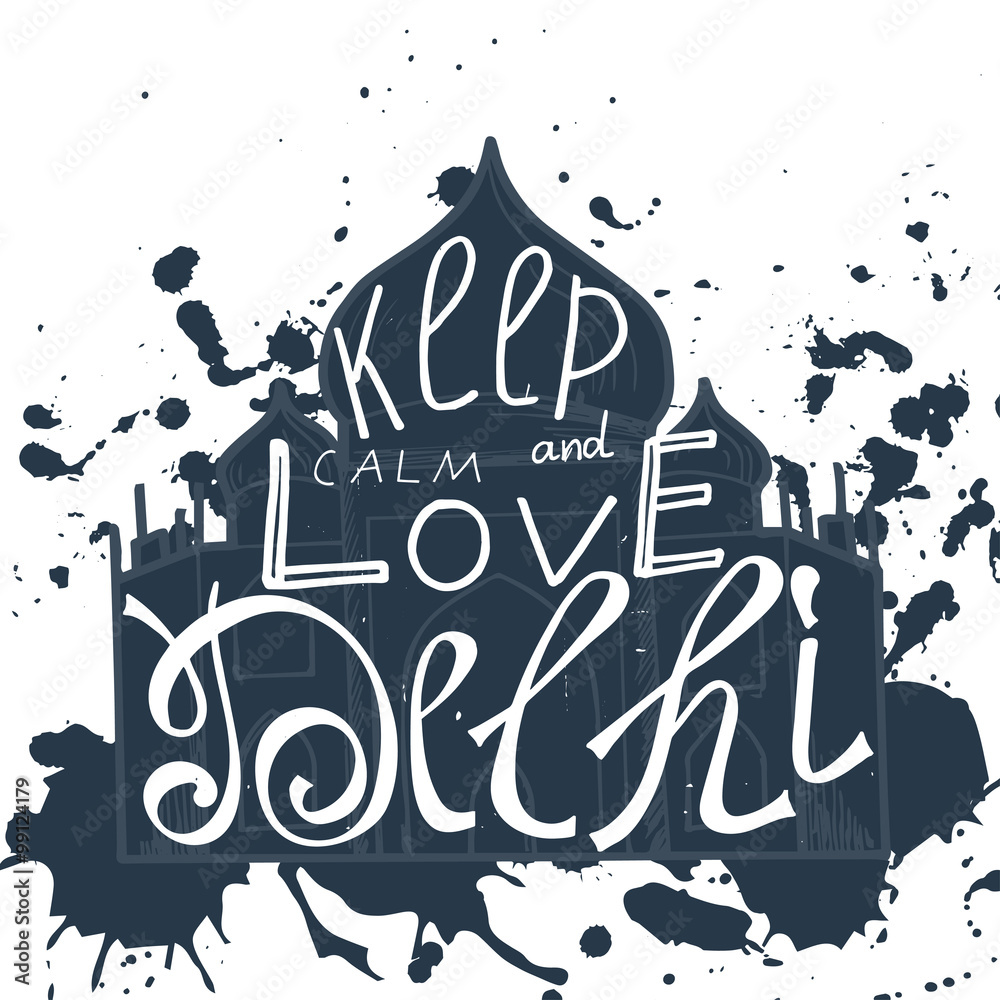 Delhi graphic typographic card. Design vector art with creative slogan ...