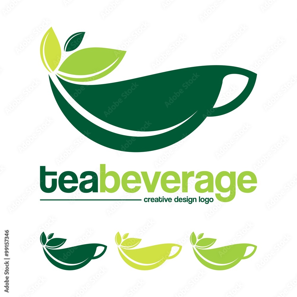 Tea Logo - Tea Leaves Shaped Mug Design Logo Vector Stock Vector ...