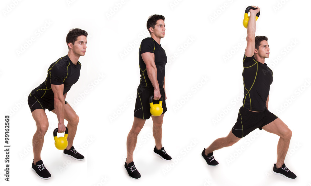 Kettlebell, Snatch Split, exercices Photos | Adobe Stock