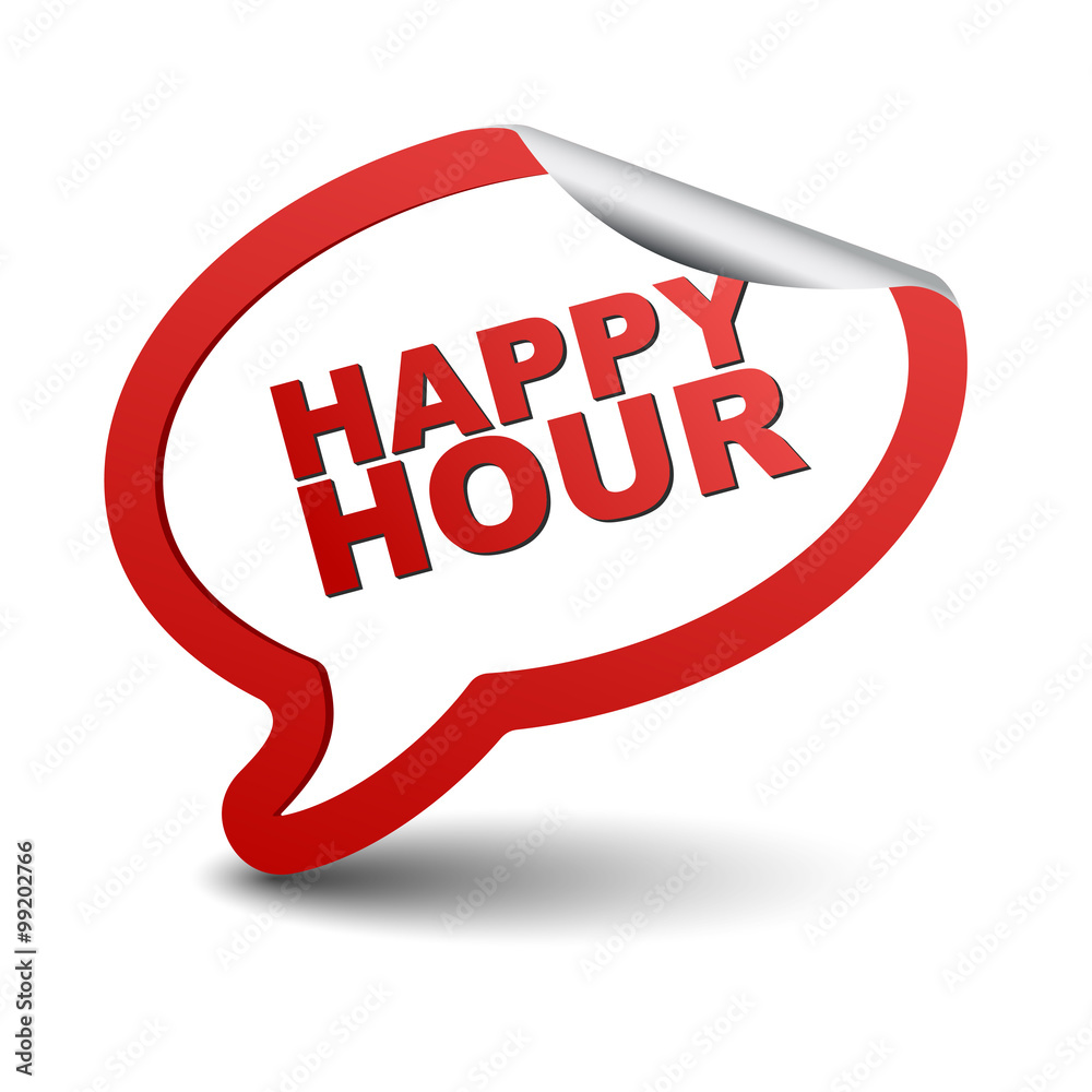 Vetor de red vector element bubble happy hour do Stock | Adobe Stock