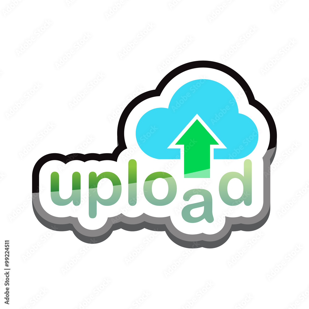 upload icon text design on white background isolate vector illustration ...