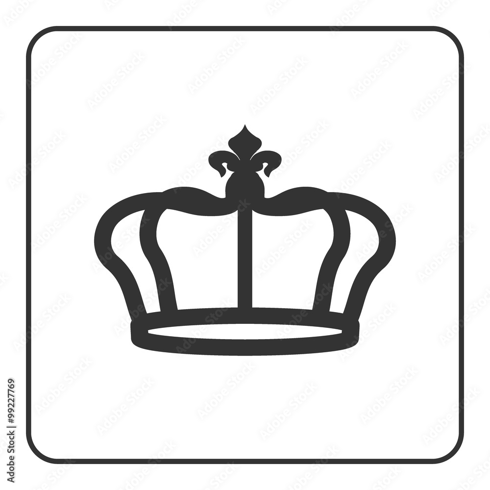 Crown icon - symbol of royal power and authority. Emperor sign. Design ...