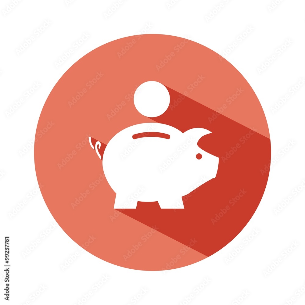 Icono hucha cerdito perfil BOTÓN SOMBRA Stock Vector | Adobe Stock