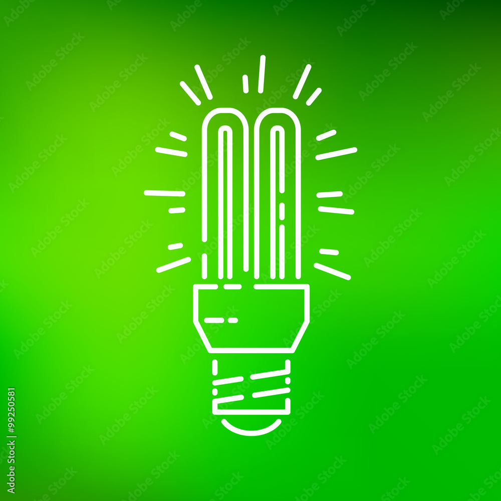 Fluorescent light bulb icon. Fluorescent light bulb sign. Fluorescent ...