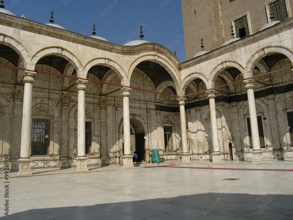 Inside the Mosque of Muhammad Ali (Alabaster Mosque) in Cairo, Egypt ...