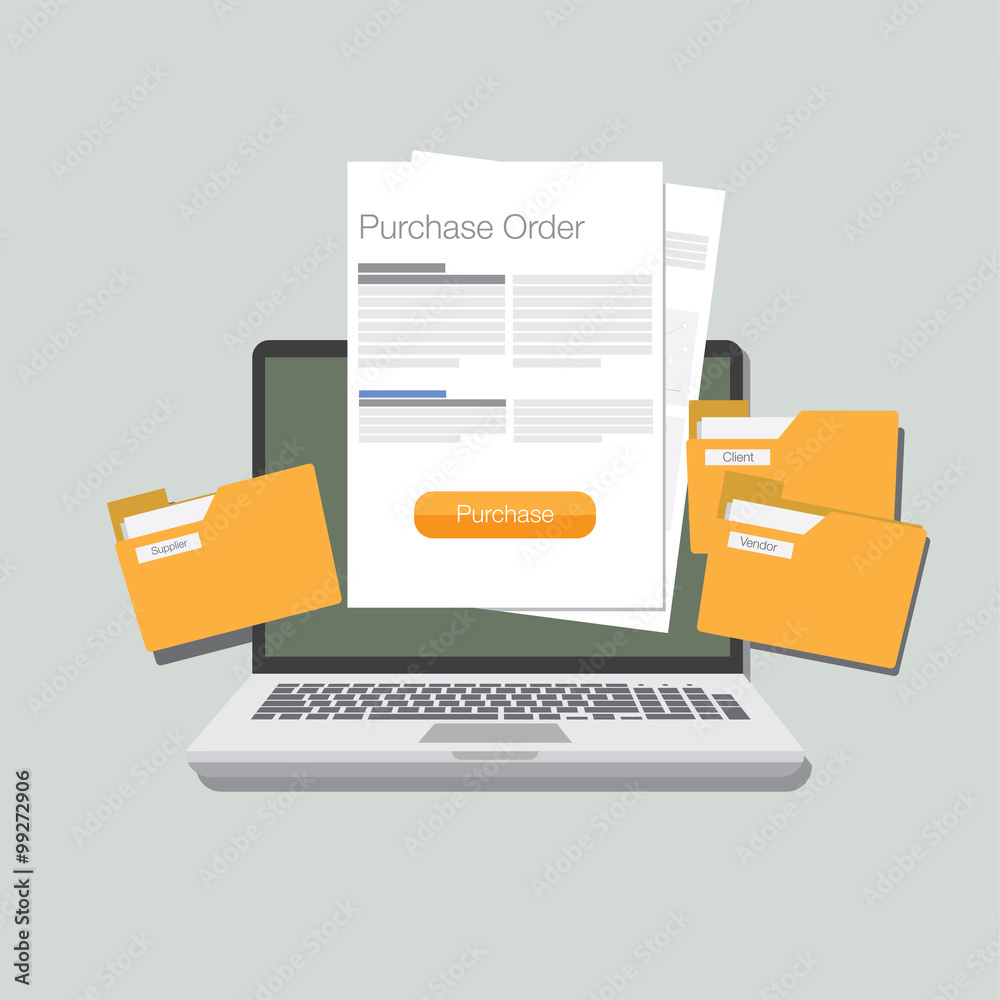 purchase order flat design vector Stock Vector | Adobe Stock