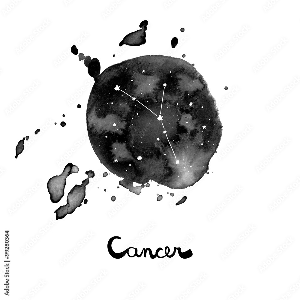 vector illustration with zodiac sign Cancer Stock Vector | Adobe Stock