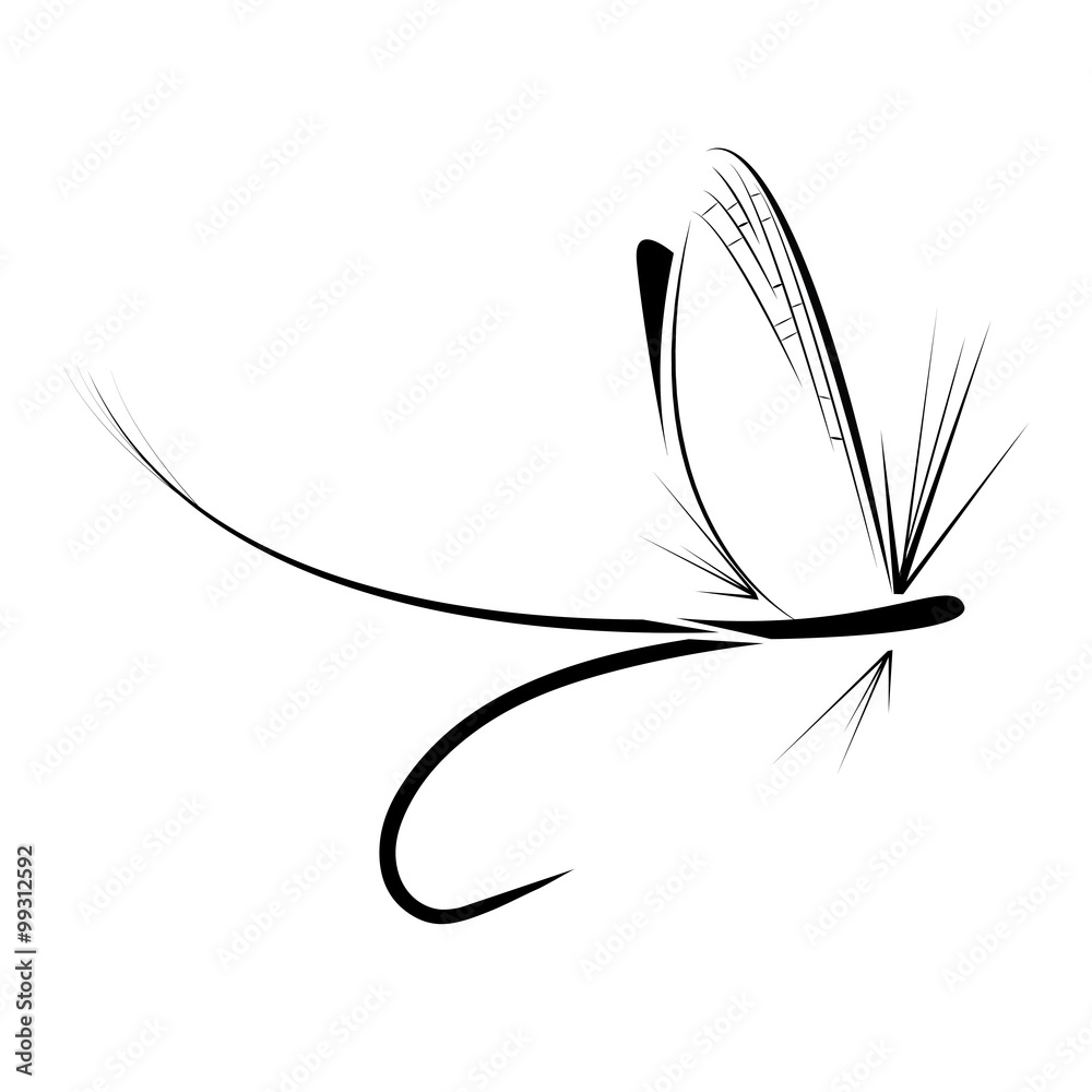 Fly fishing icon Stock Vector | Adobe Stock
