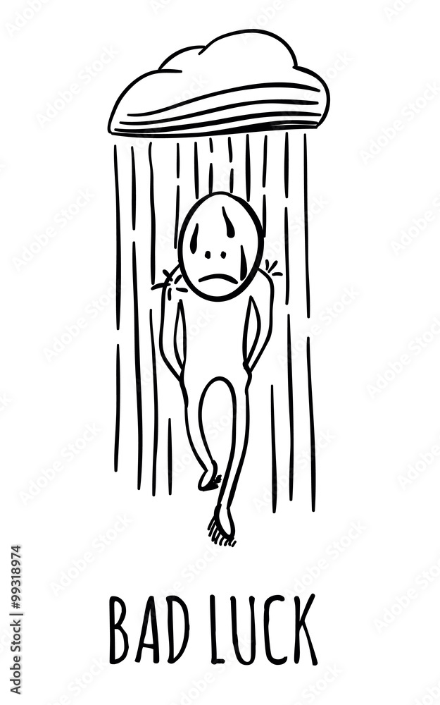 Cartoon Rain Cloud Over Head