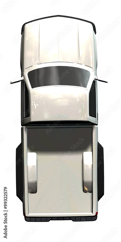 pick up truck - top view isolated on white Stock Illustration | Adobe Stock