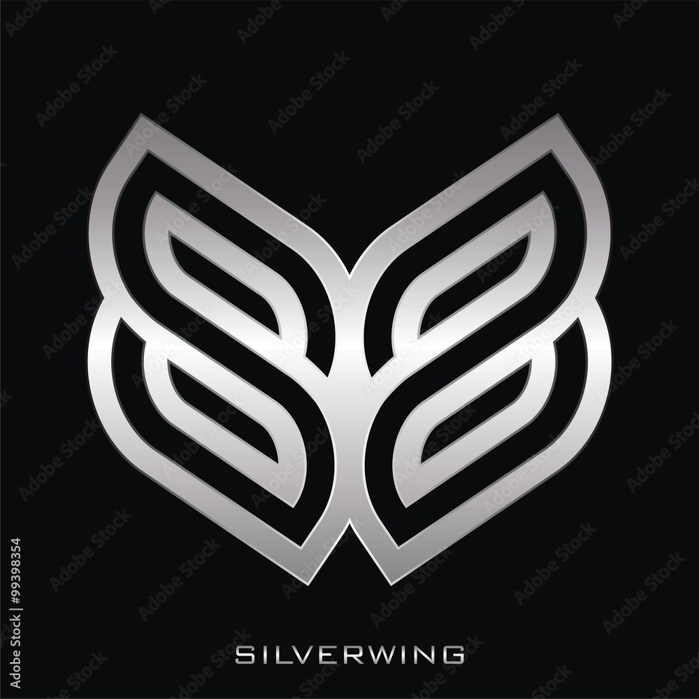 Silver Wing Design Logo Vector Stock Vector | Adobe Stock
