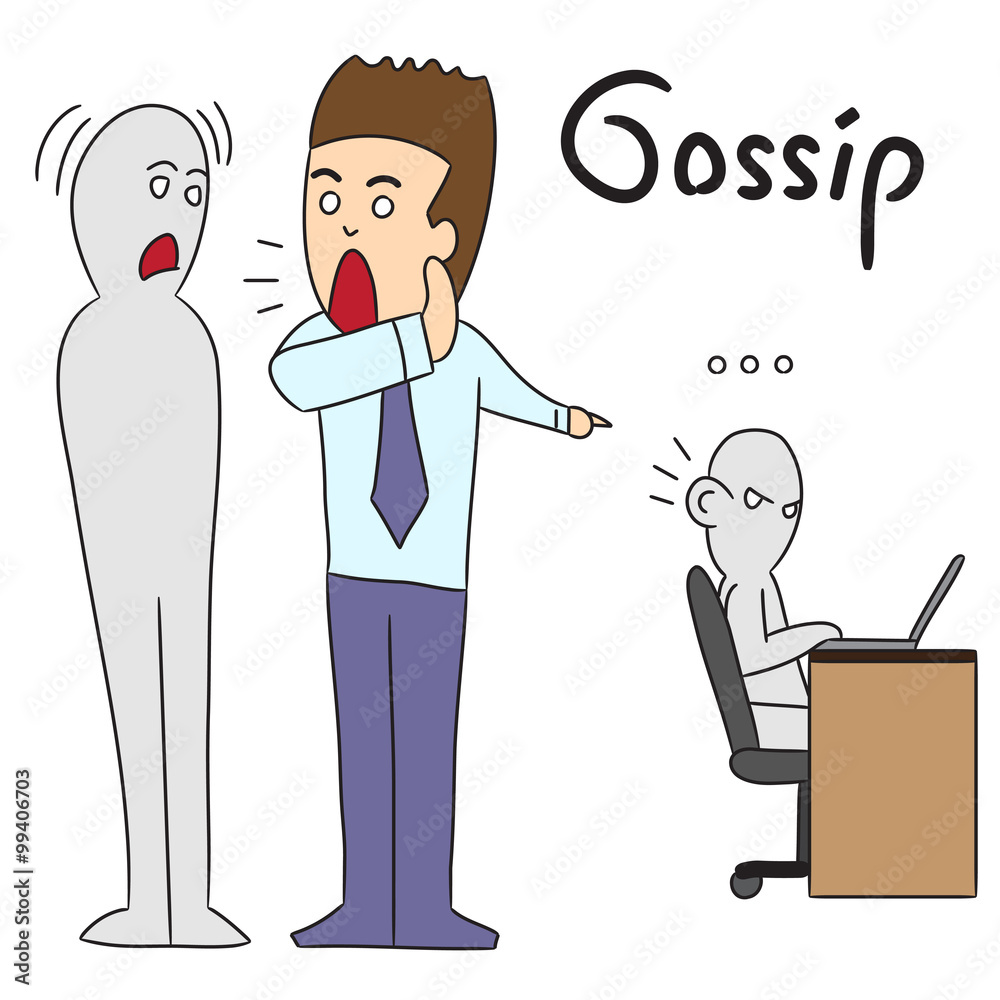 vector cartoon character man gossip Stock Vector | Adobe Stock