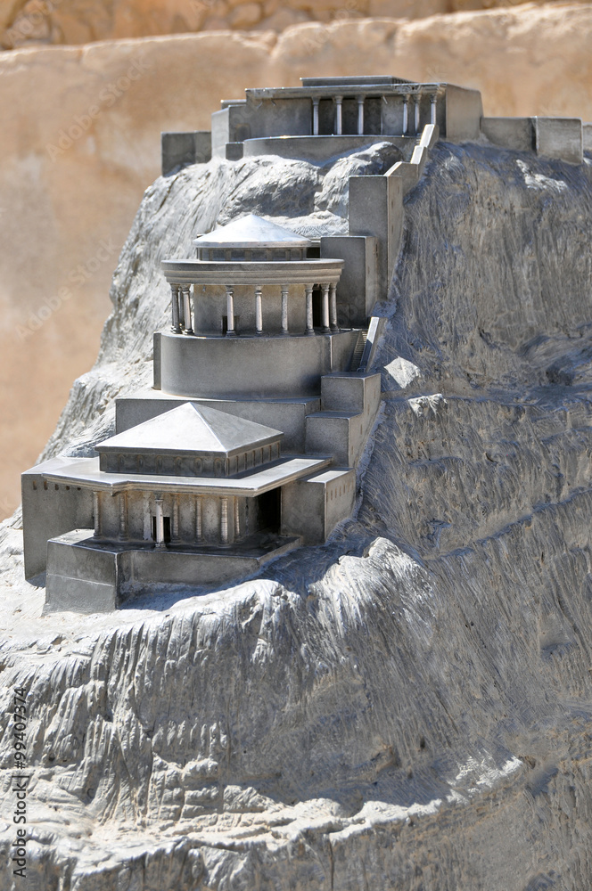Model of Masada, ancient fortification in the Southern District of ...