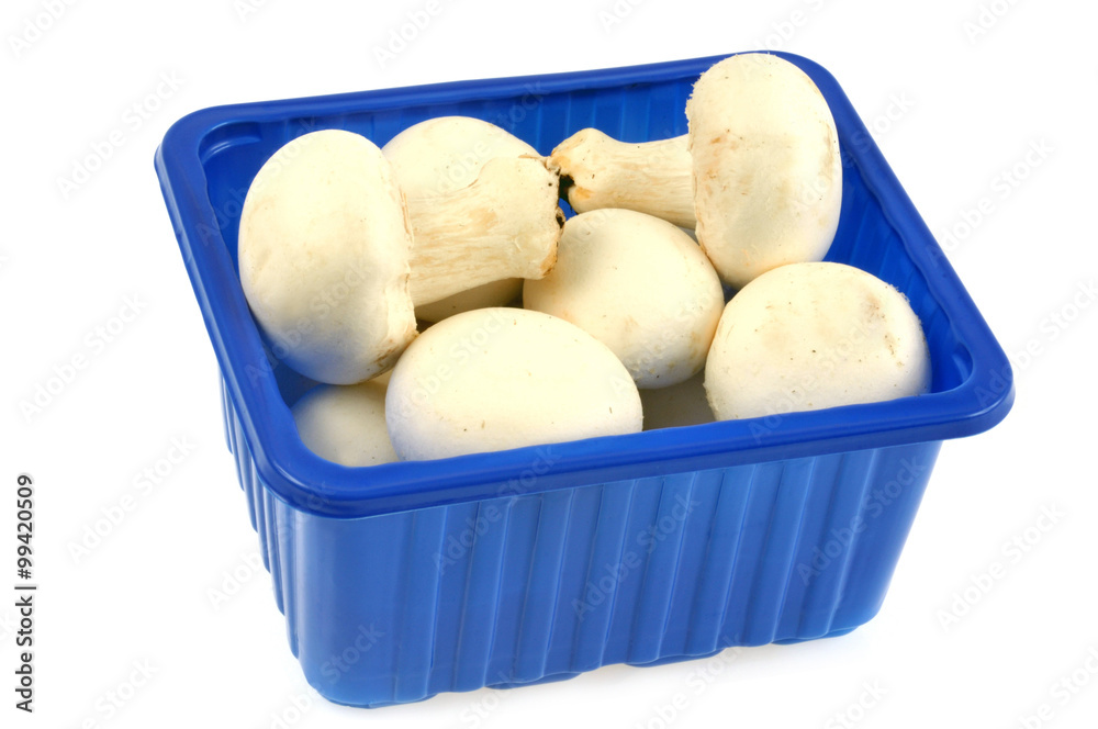 Barquette de champignons de Paris entiers Photos | Adobe Stock