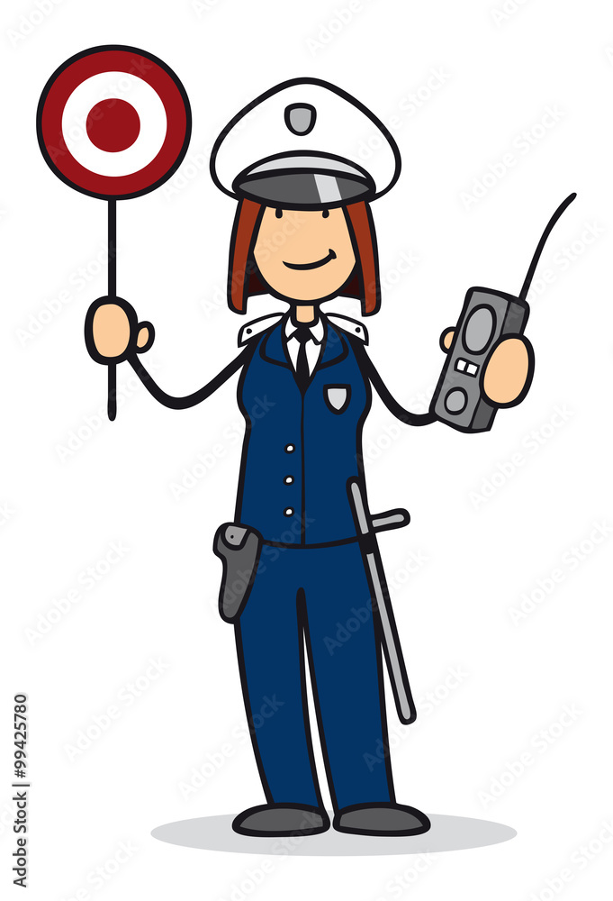 Cartoon Frau bei der Polizei Stock Illustration | Adobe Stock